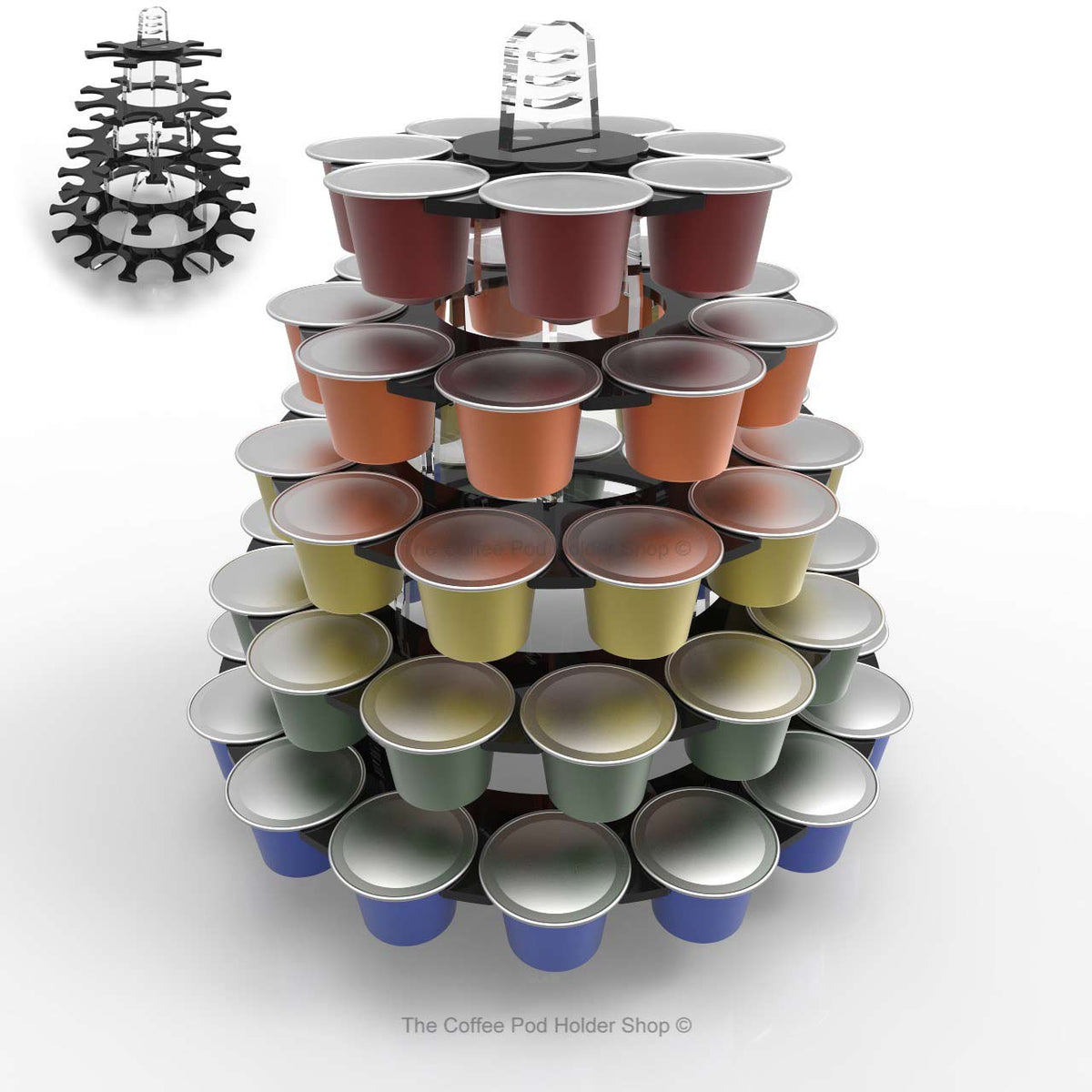 Nespresso Original Coffee Pod Capsule Tower Stand With Rotating Rings ...